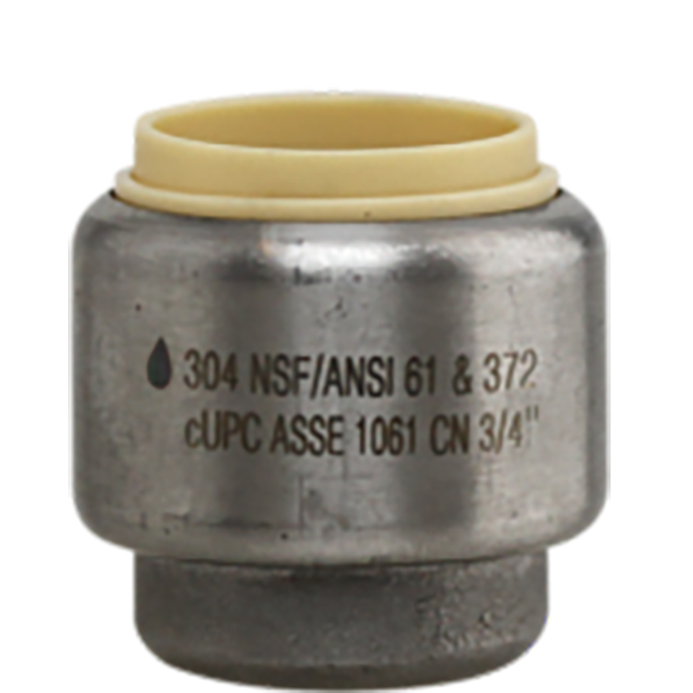 3/4" Push-Fit Stainless Steel Cap | U.S. Plastic Corp.