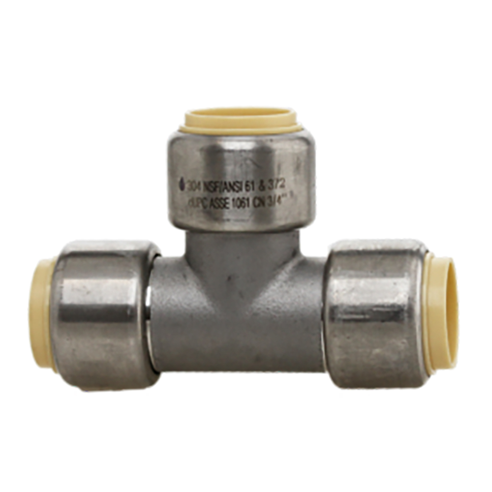 1/2" Push-Fit Stainless Steel Union Tee | U.S. Plastic Corp.