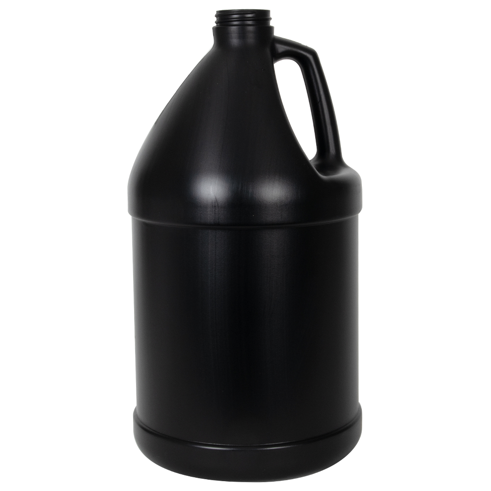 1 Gallon Black HDPE Round Jug with 38/400 Neck (Cap Sold Separately ...