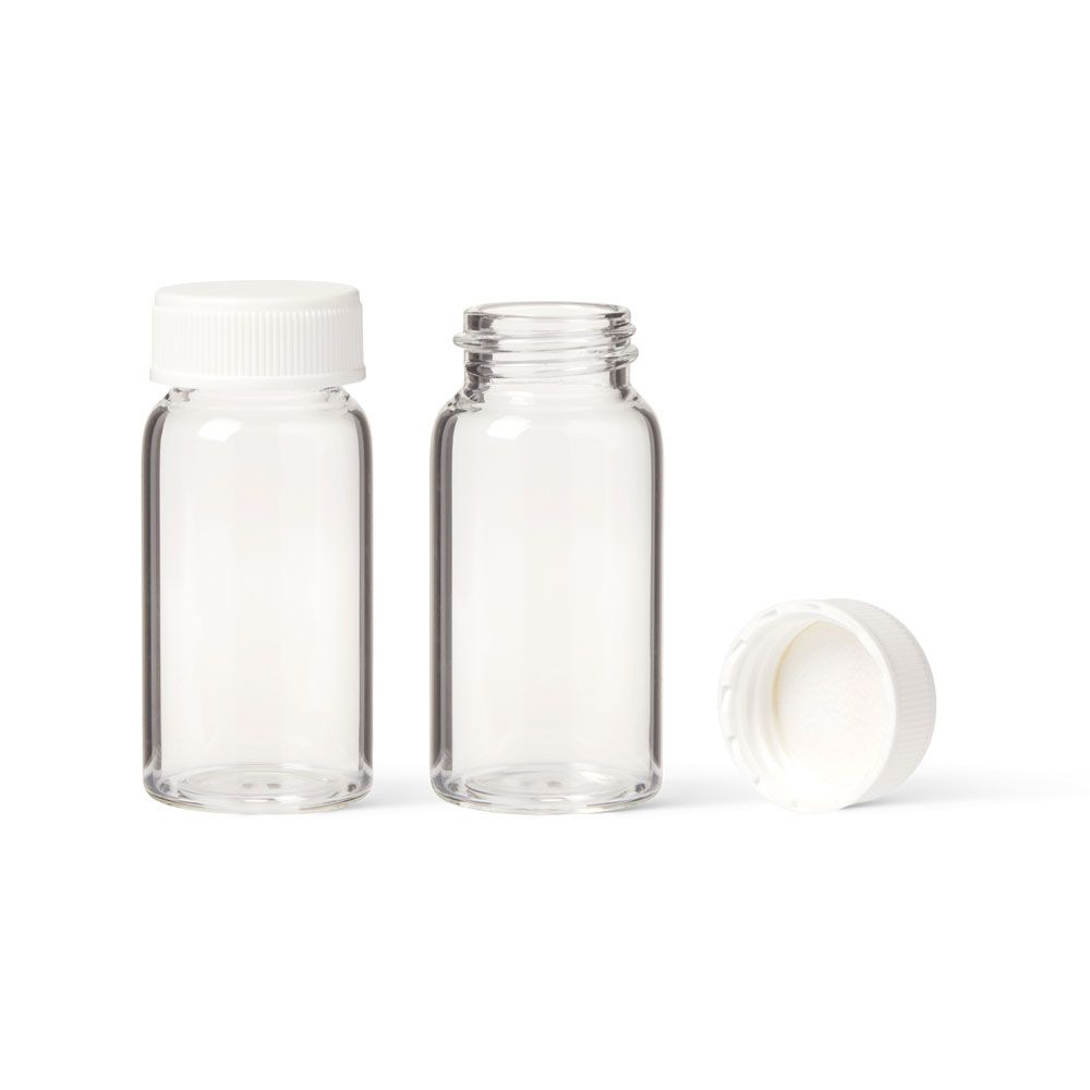 20mL Glass Scintillation Vials with Attached 22/400 Polypropylene Cap with Polyethylene Liner ...