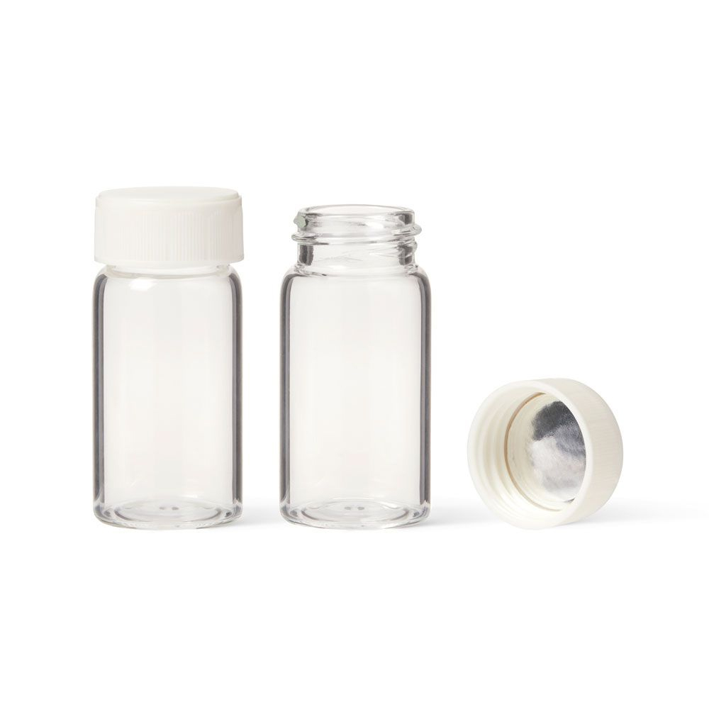 20mL Glass Scintillation Vials with Unattached 24/400 Urea Cap with Cork Foil Liner - Package of ...