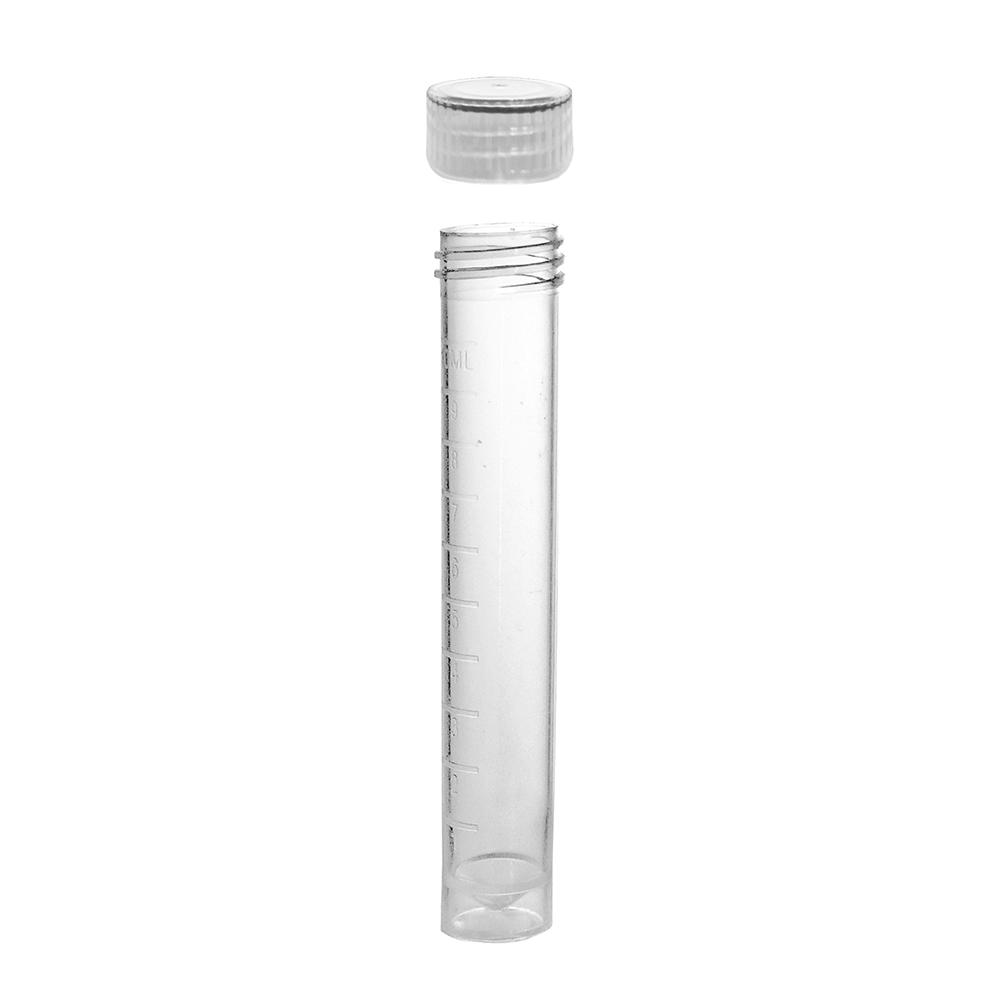 10mL Non-Sterile Clear Polypropylene SureSeal™ Transport Tube with ...