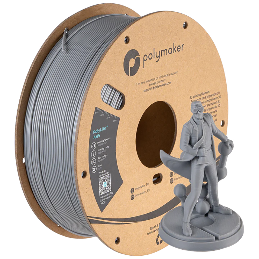 1.75mm Dia. Gray PolyLite™ ABS 3D Printing Filament | U.S. Plastic Corp.