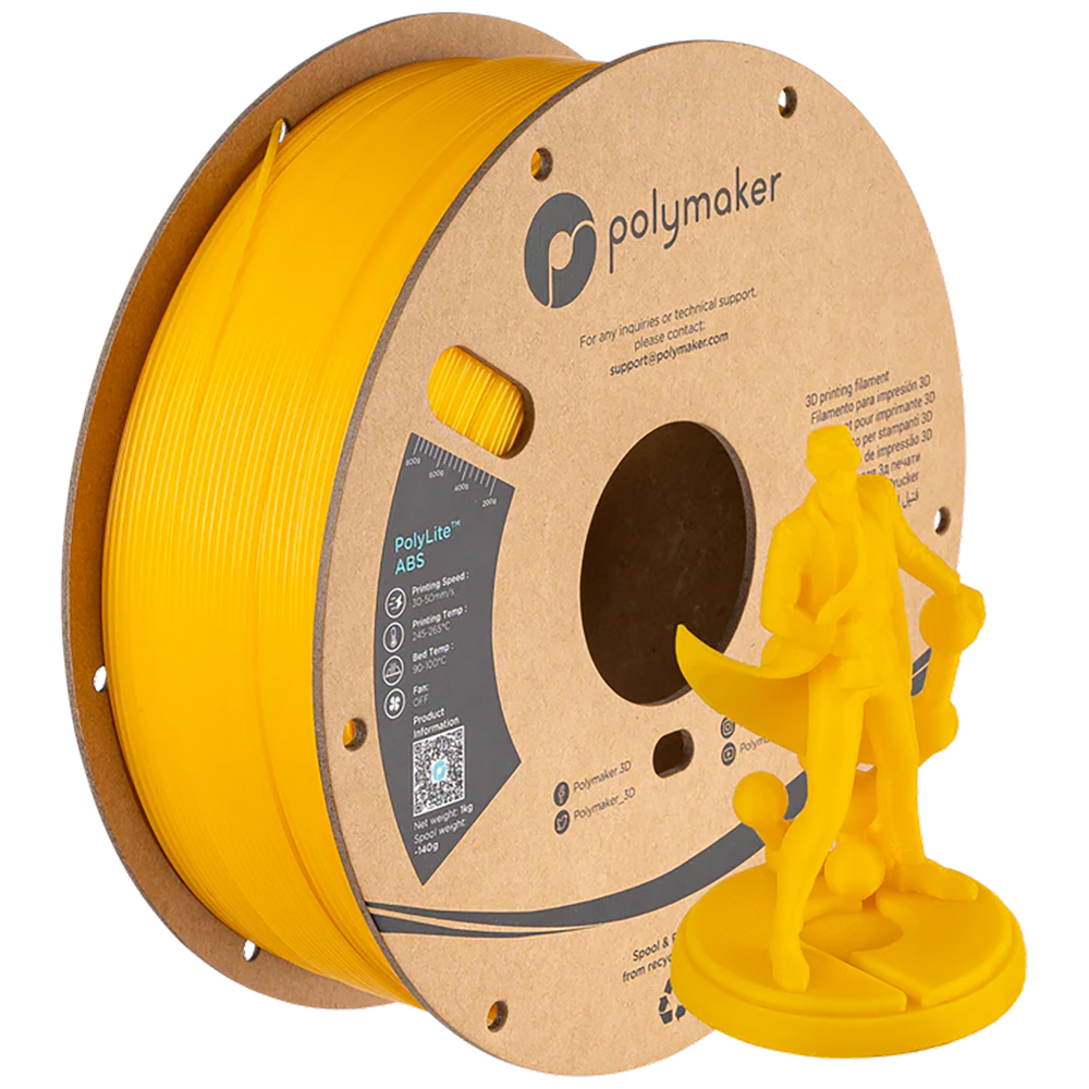 1.75mm Dia. Yellow PolyLite™ ABS 3D Printing Filament | U.S. Plastic Corp.