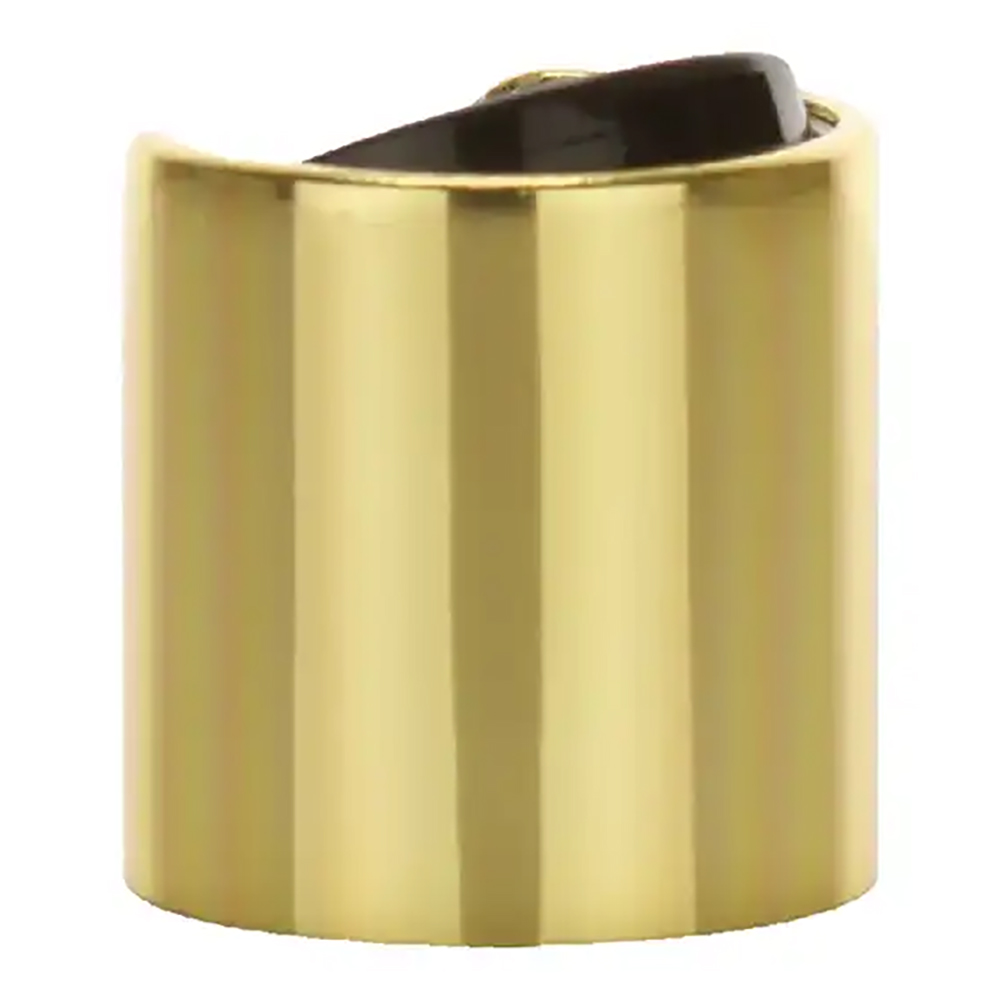 24/410 Gold & Black ABS/Polypropylene Disc-Top Dispensing Cap with 0. ...