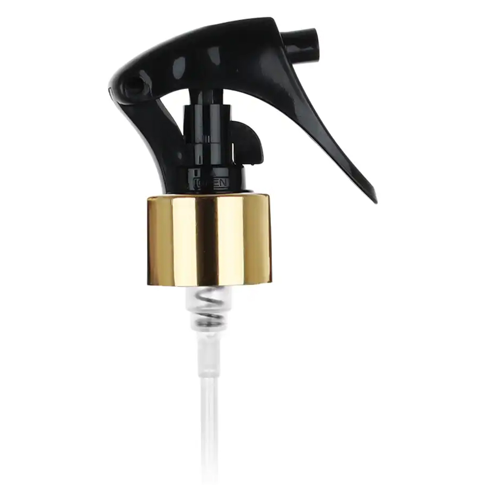 24/410 Gold/Black Mini Trigger Sprayer with 7-3/4" Dip Tube & Locking ...