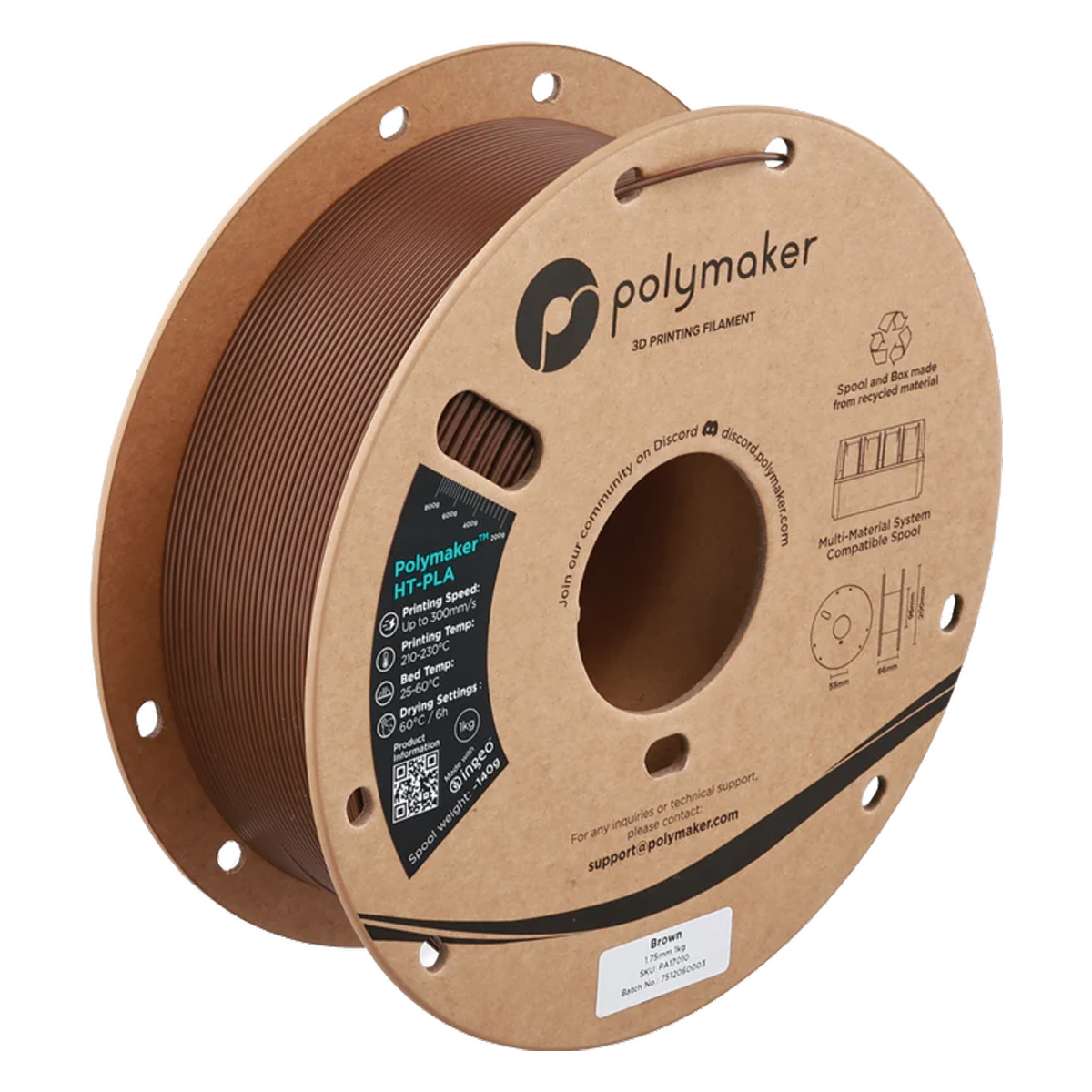 1.75mm Dia. Brown Polymaker™ HT-PLA High-Temperature 3D Printing ...