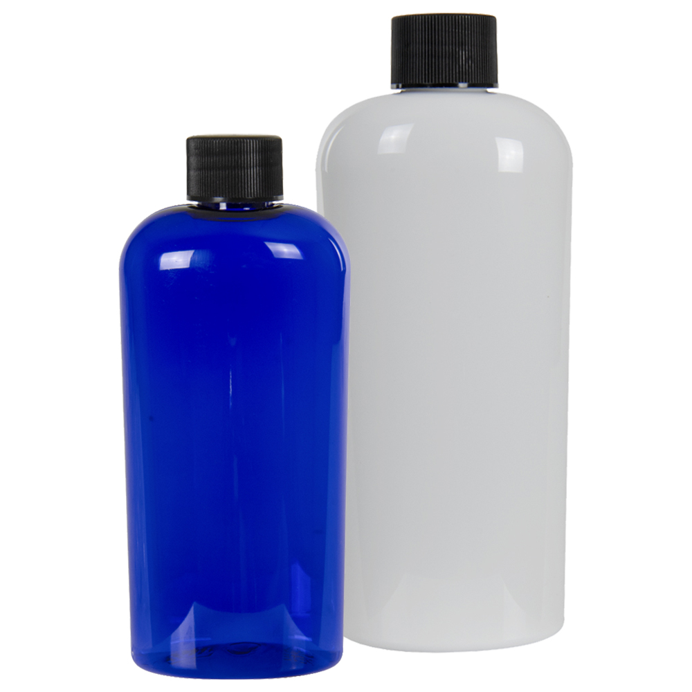 Cosmo Colored Oval Bottles with Plain Caps | U.S. Plastic Corp.