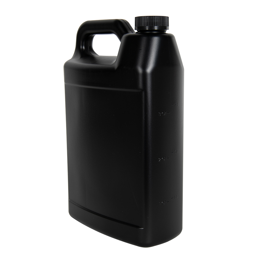 1 Gallon Black HDPE F-Style Jug with 38/400 Black Ribbed CRC Cap with ...