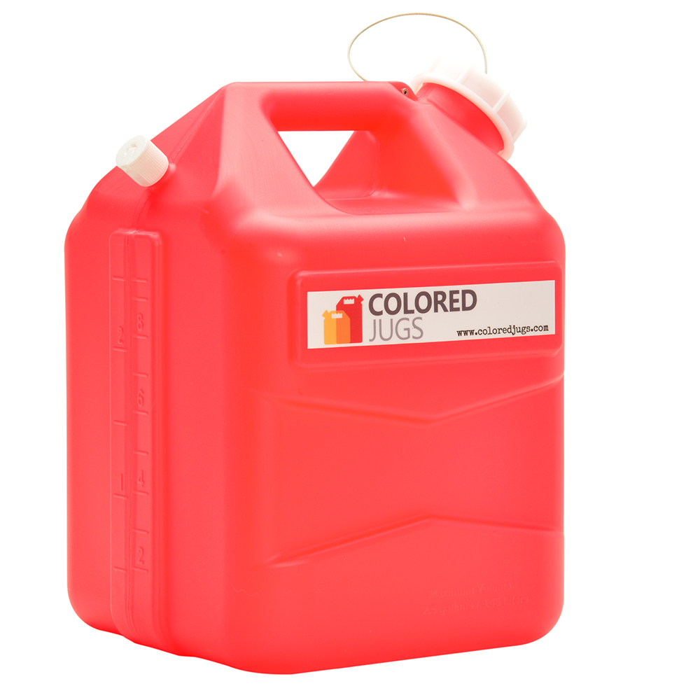2-1/2 Gallon Red Polyethylene 3rd Generation Jug with Cap | U.S ...