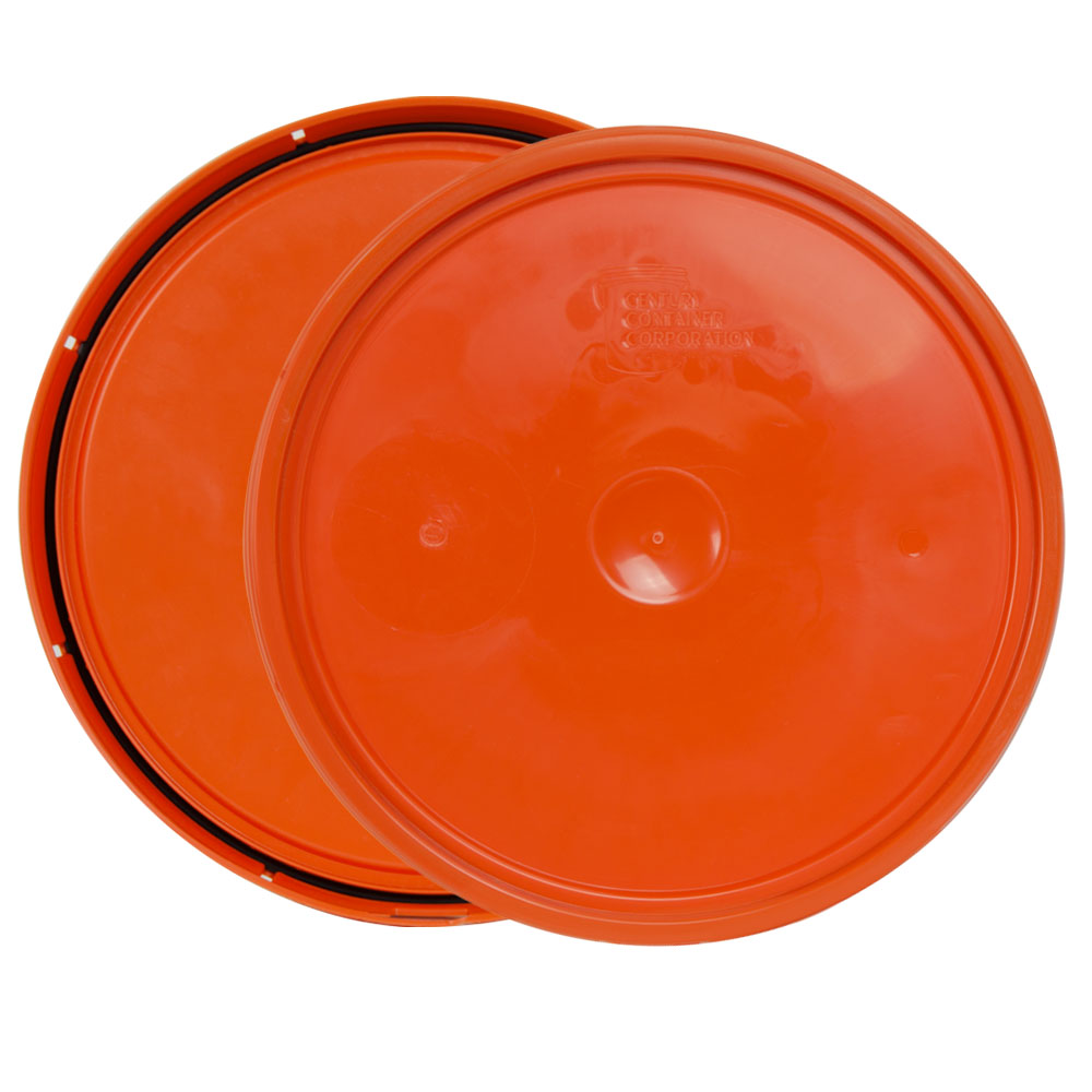 Orange 2 Gallon Bucket Lid with Tear Tab | U.S. Plastic Corp.