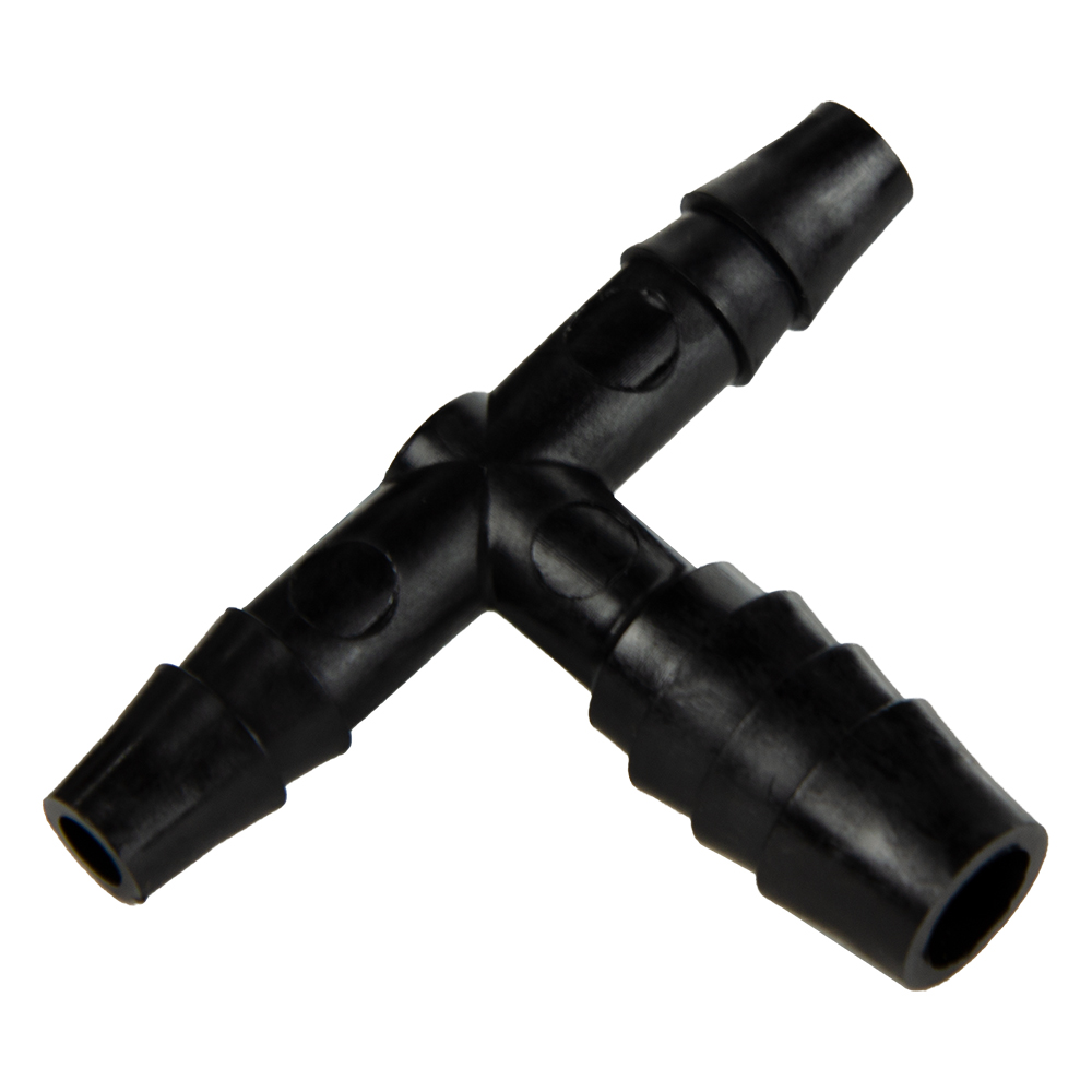 3/8" x 1/4" x 1/4" Hose ID Black HDPE Tee | U.S. Plastic Corp.