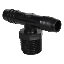1" NPT x 1" Hose ID x 1" Hose ID Black HDPE Tee | U.S. Plastic Corp.