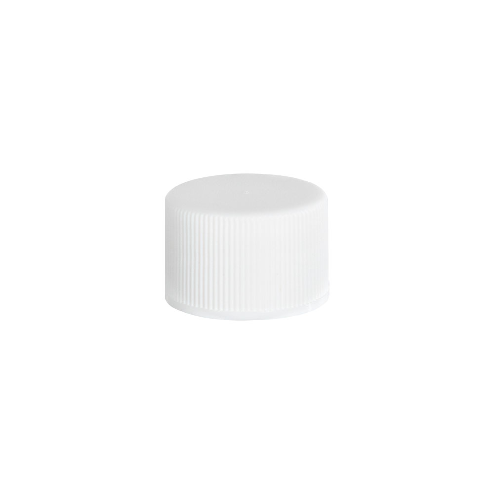 20/410 White Polypropylene Ribbed Cap with F217 Liner | U.S. Plastic Corp.