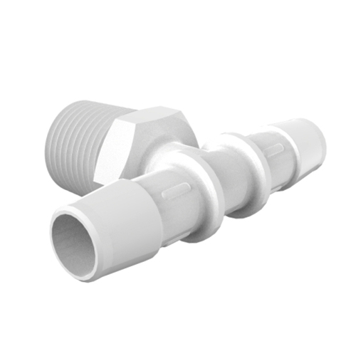1/2" Tube ID x 1/4" NPT Natural Polypropylene Threaded Tee | U.S ...