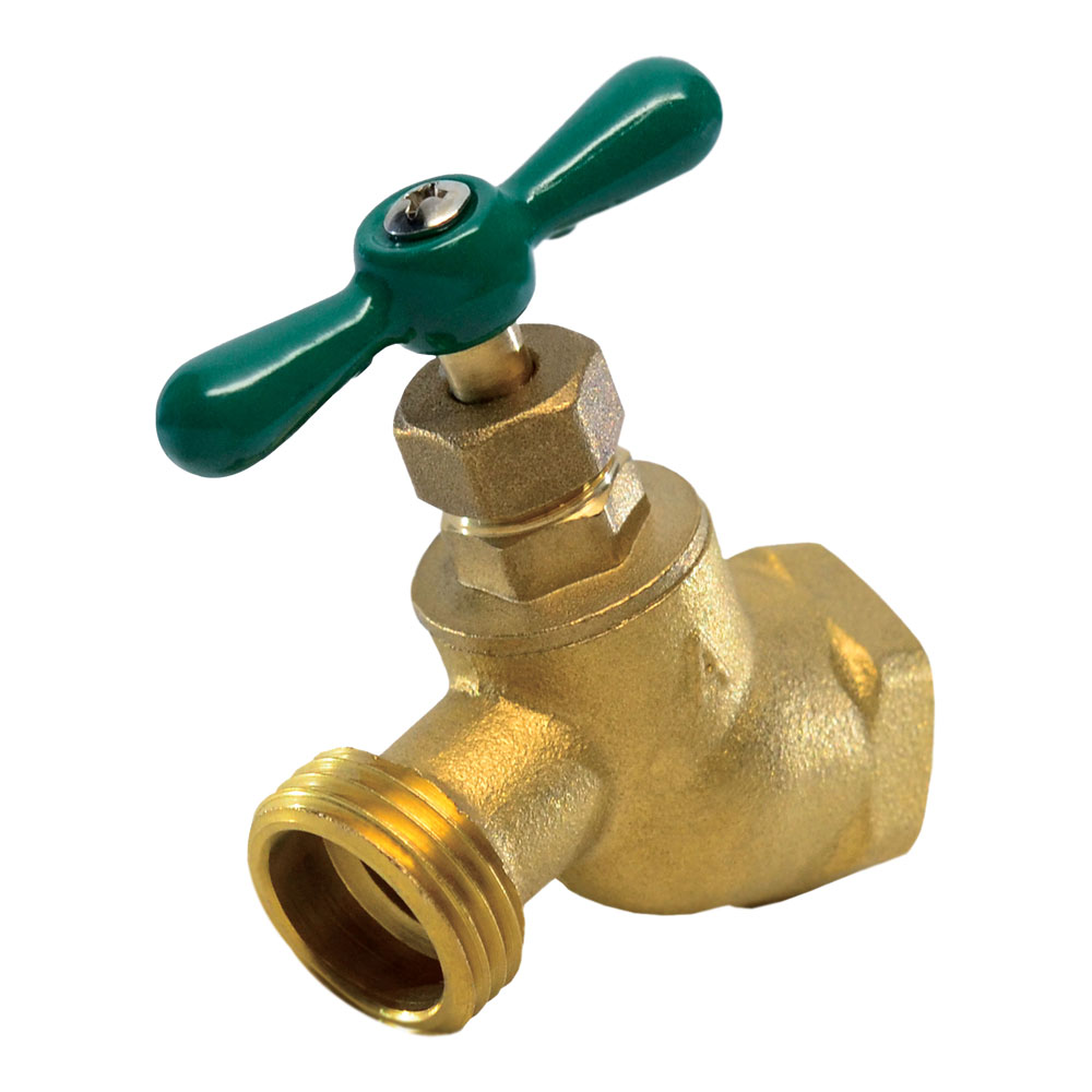 3/4" FNPT x 3/4" GHT No Kink Brass Hose Bibb | U.S. Plastic Corp.