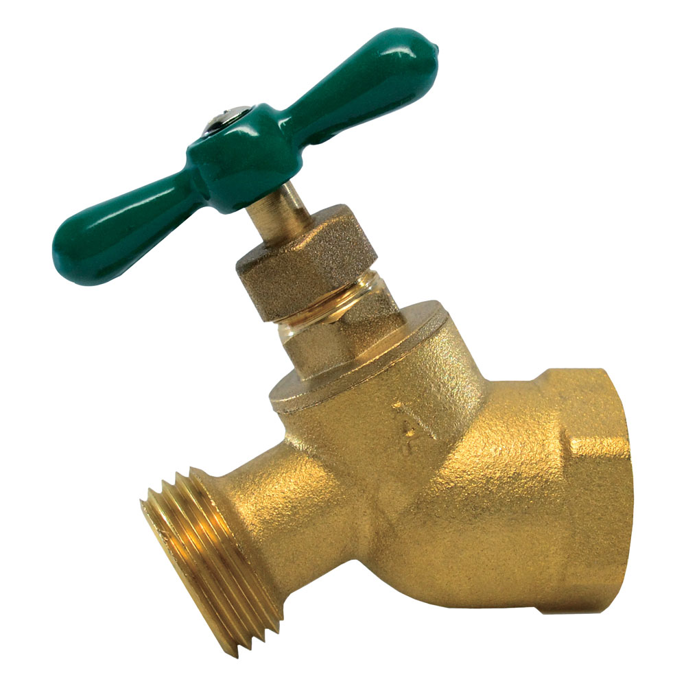 1/2" FNPT x 3/4" GHT No Kink Brass Hose Bibb | U.S. Plastic Corp.