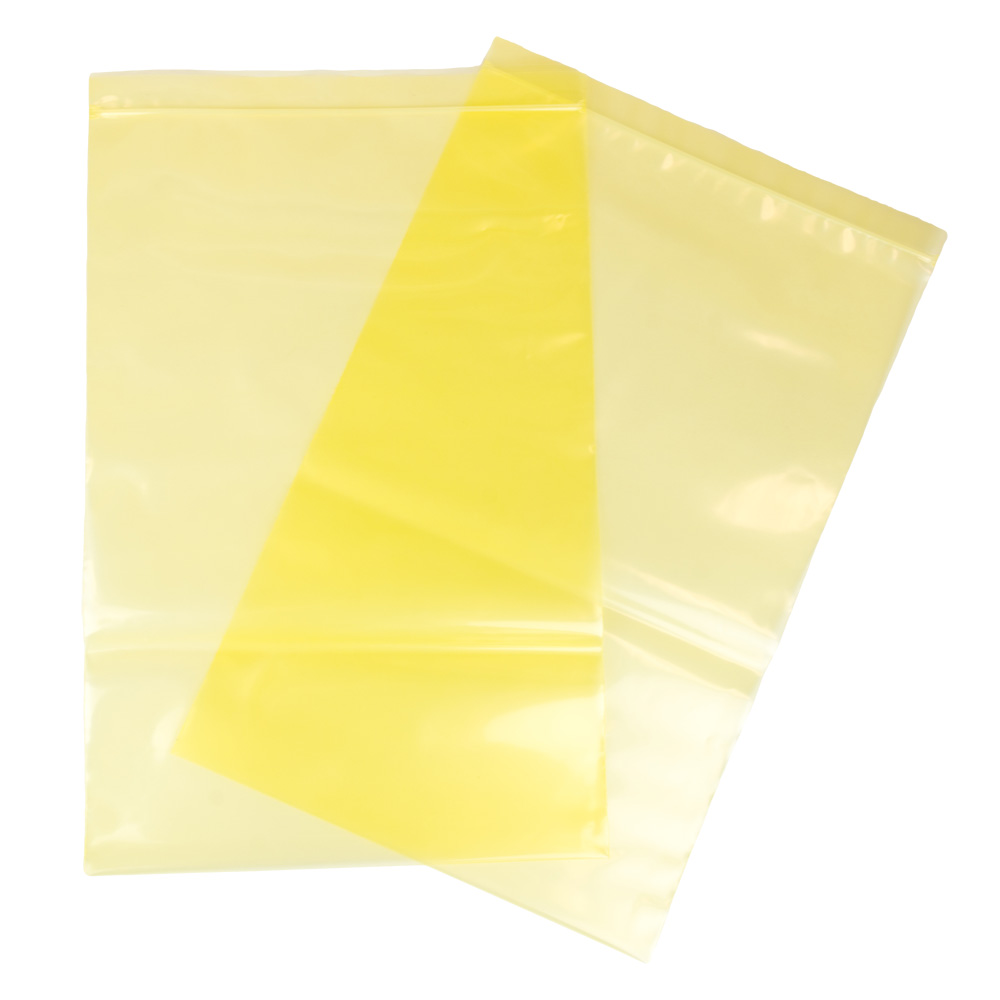 3" x 5" x 4 mil Ferrous Yellow Zipper Bags | U.S. Plastic Corp.