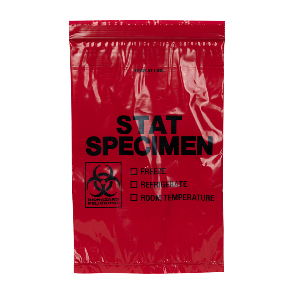 6" x 9" x 2 mil STAT Red Opaque Specimen Bags | U.S. Plastic Corp.