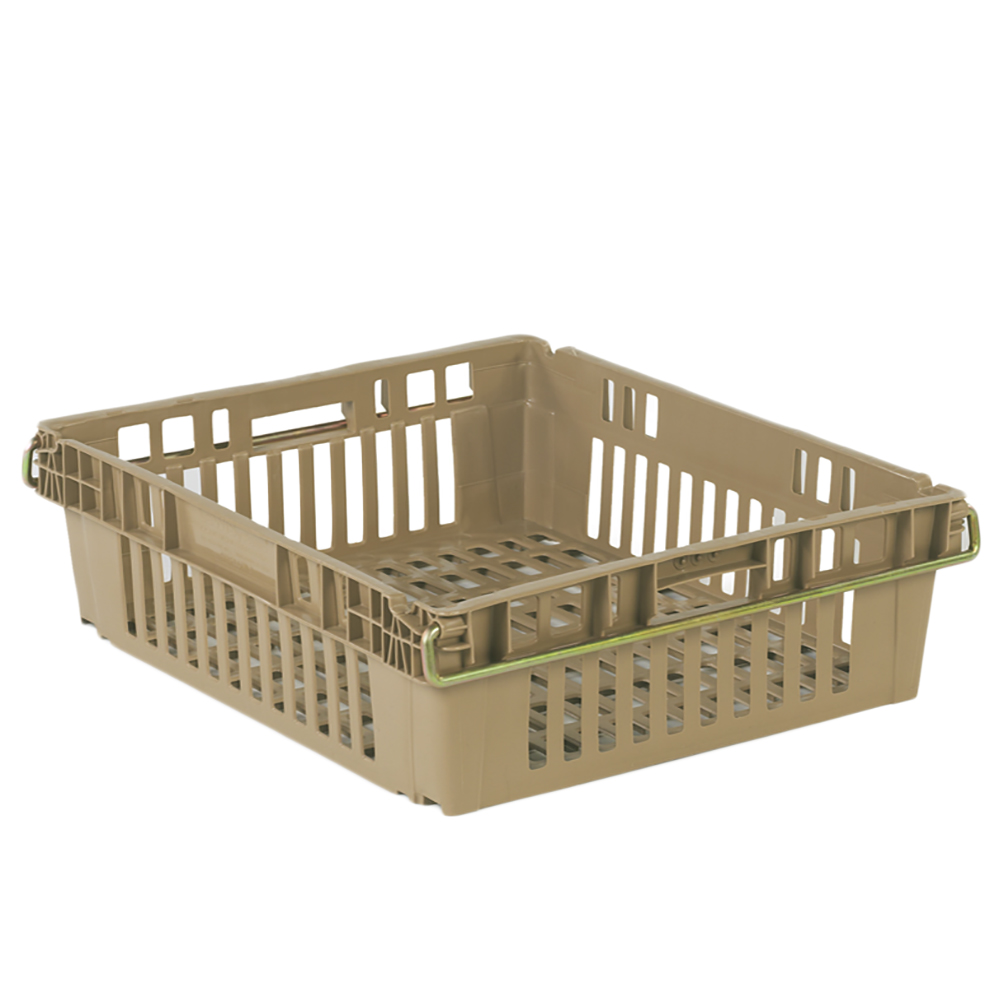 24" L x 20.3" W x 6.8" Hgt. Beige Stack-N-Nest Ventilated Agricultural ...