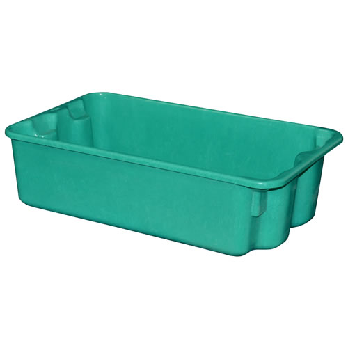 24-1/4" L x 14-3/4" W x 8" Hgt. Green Nest & Stack Box | U.S. Plastic Corp.