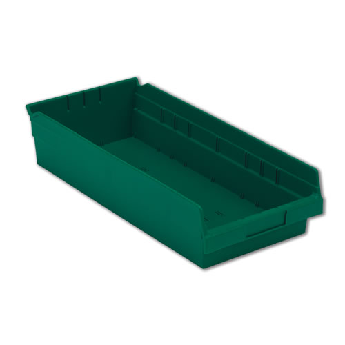 17-7/8" L x 8-3/8" W x 4" Hgt. Green Shelf Bin | U.S. Plastic Corp.