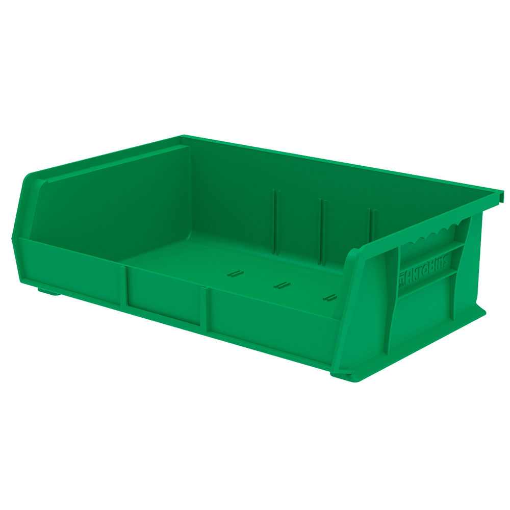 10-7/8" L x 16-1/2" W x 5" Hgt. OD Green Storage Bin | U.S. Plastic Corp.