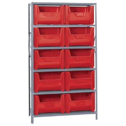 42" W x 16" D x 75" Hgt. Stackable Storage Bin Unit with Ivory Bins | U ...