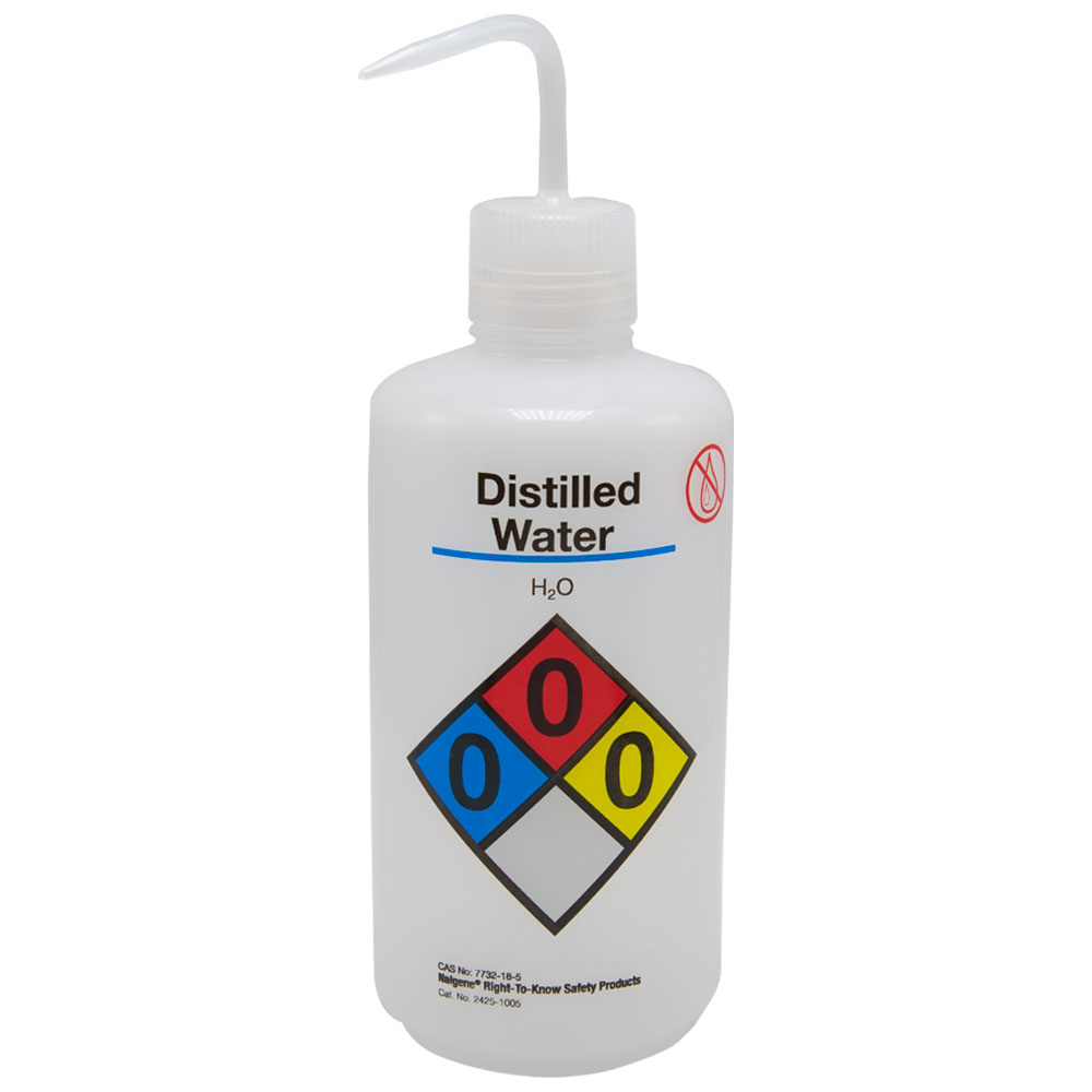 32 oz./1000mL Distilled Water Nalgene™ Right-To-Know Safety Wash Bottle ...