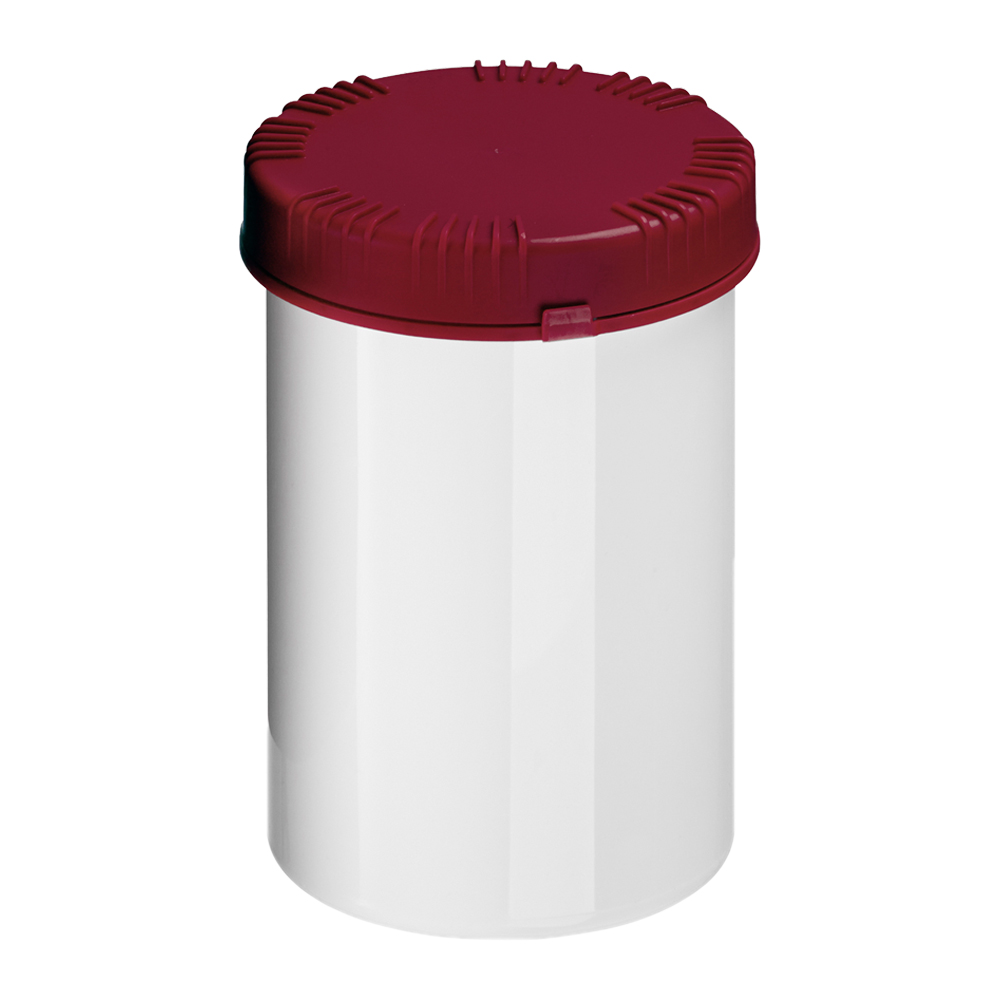 1000mL White HDPE UN Rated Packo Round Jar with Red Lid | U.S. Plastic ...