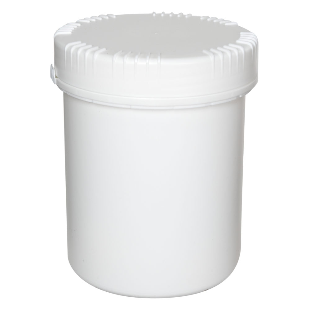 1500mL White HDPE UN Rated Packo Round Jar with White Lid | U.S ...