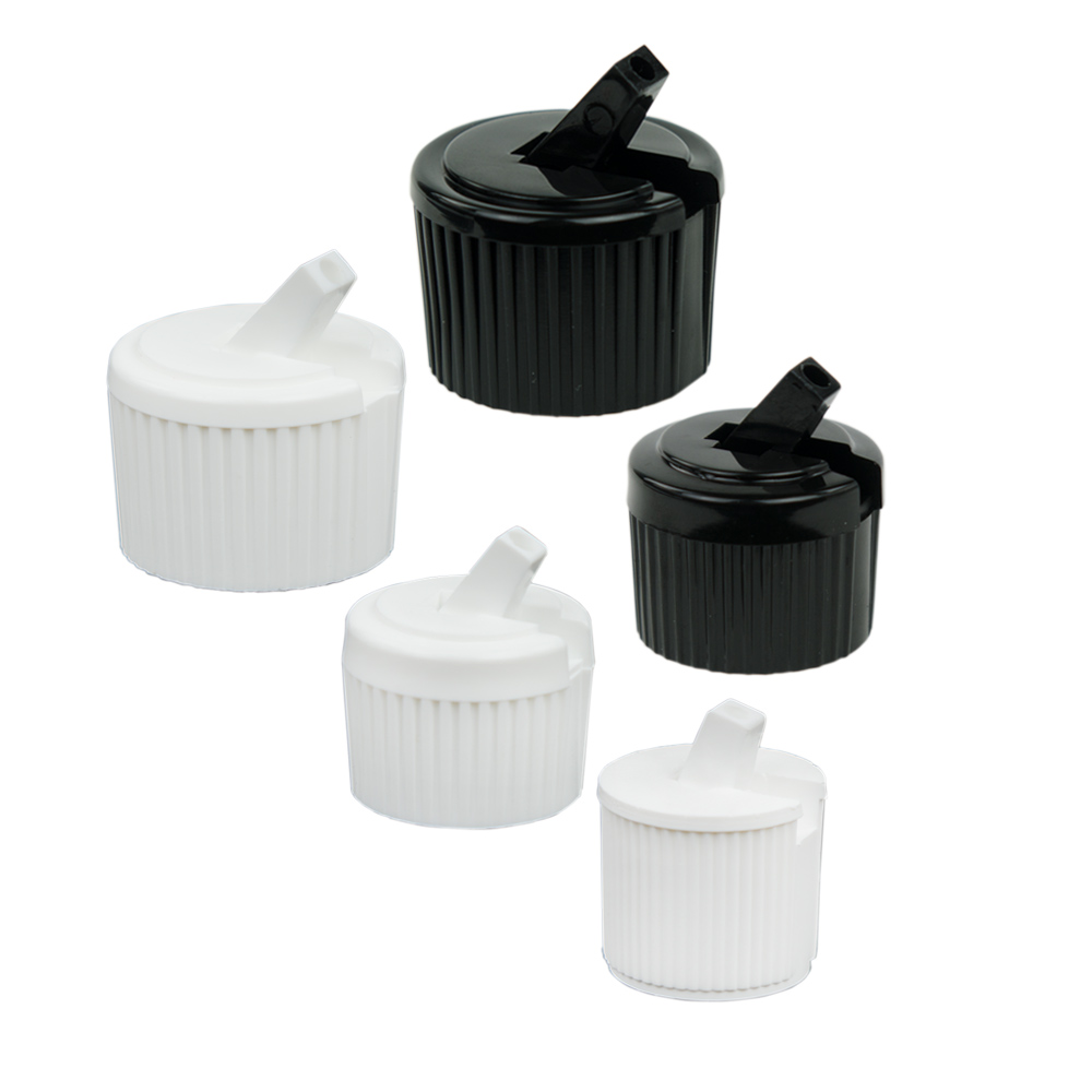 Coarse-Ribbed Flip-Top Dispensing Caps | U.S. Plastic Corp.