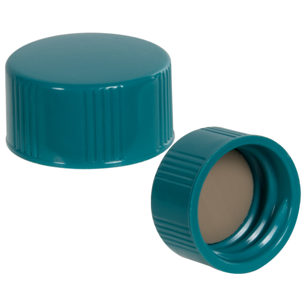 18/400 Green Melamine Cap with F217 & PTFE Liner | U.S. Plastic Corp.