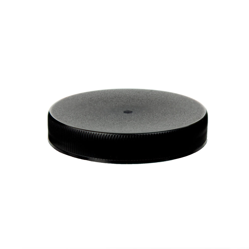 63/400 Black Polypropylene Unlined Ribbed Cap | U.S. Plastic Corp.