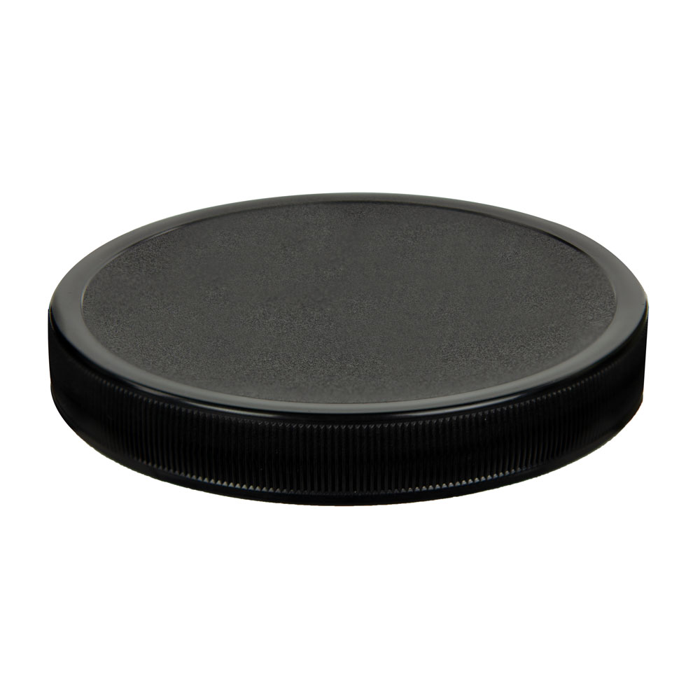 110/400 Black Polypropylene Unlined Ribbed Cap | U.S. Plastic Corp.