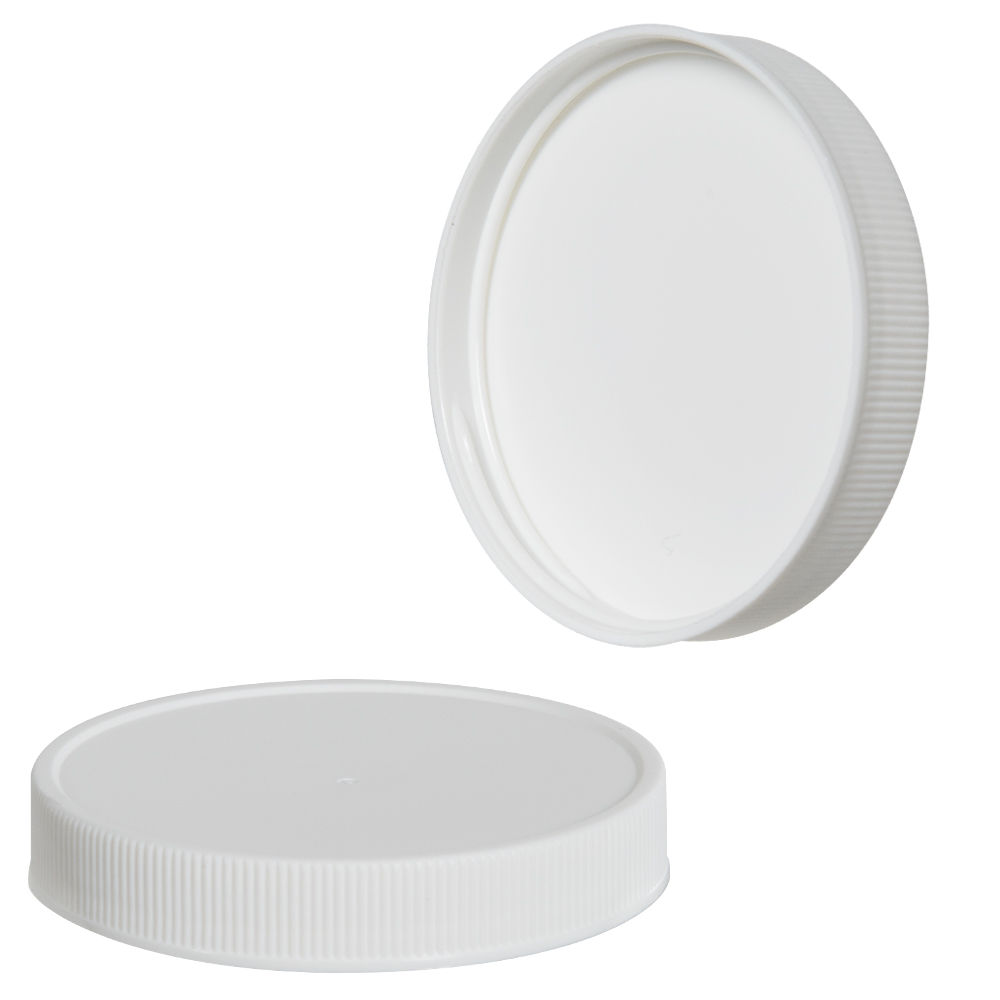 70/400 White Ribbed Polypropylene Cap with F217 Liner | U.S. Plastic Corp.