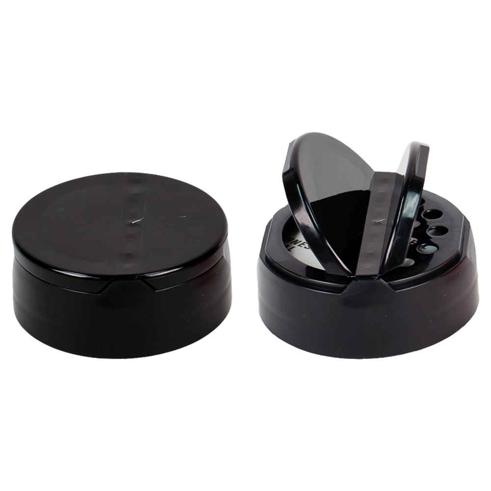 48/485 Black 7 Hole Dual Door Spice Cap with Heat Induction Liner for ...