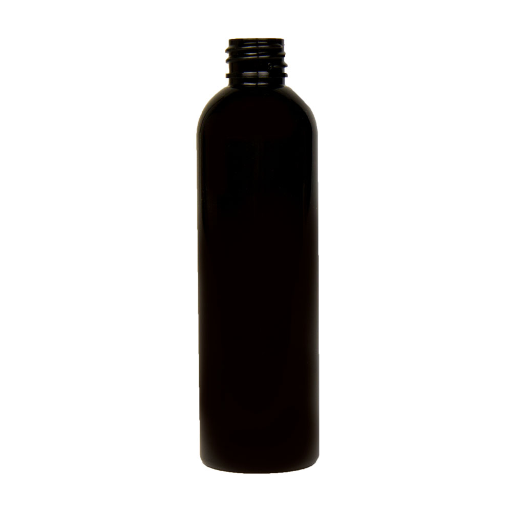 4 oz. Black PET Cosmo Round Bottle with 20/410 Neck (Cap Sold Separately) | U.S. Plastic Corp.
