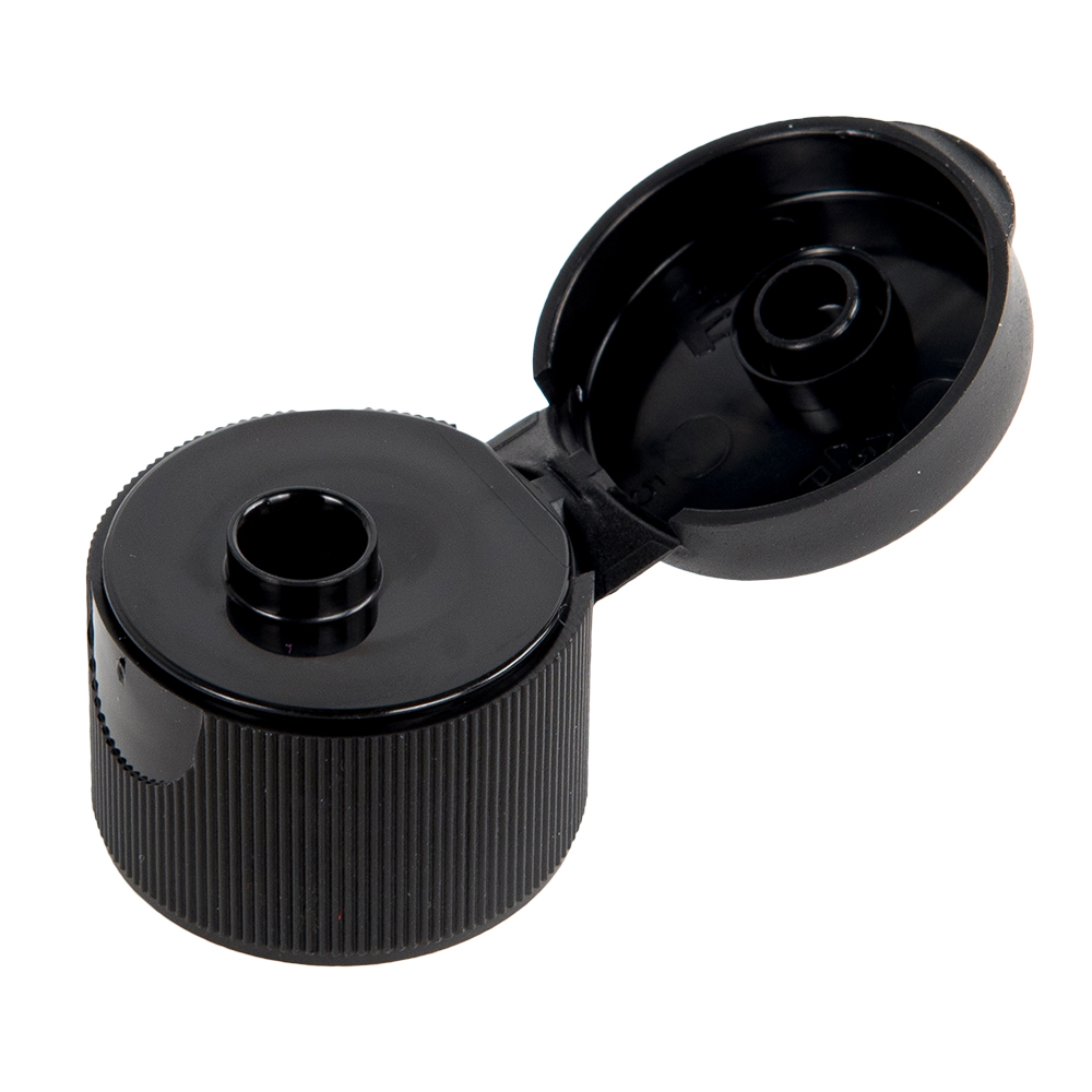 24/410 Black Ribbed Snap-Top Dispensing Cap with 0.25" Orifice | U.S ...