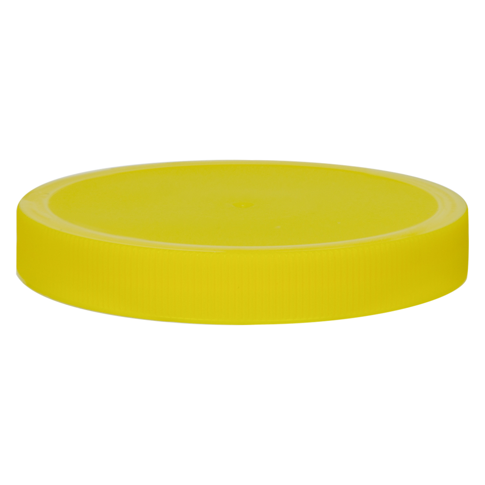 100/400 Yellow Polypropylene Unlined Ribbed Cap | U.S. Plastic Corp.