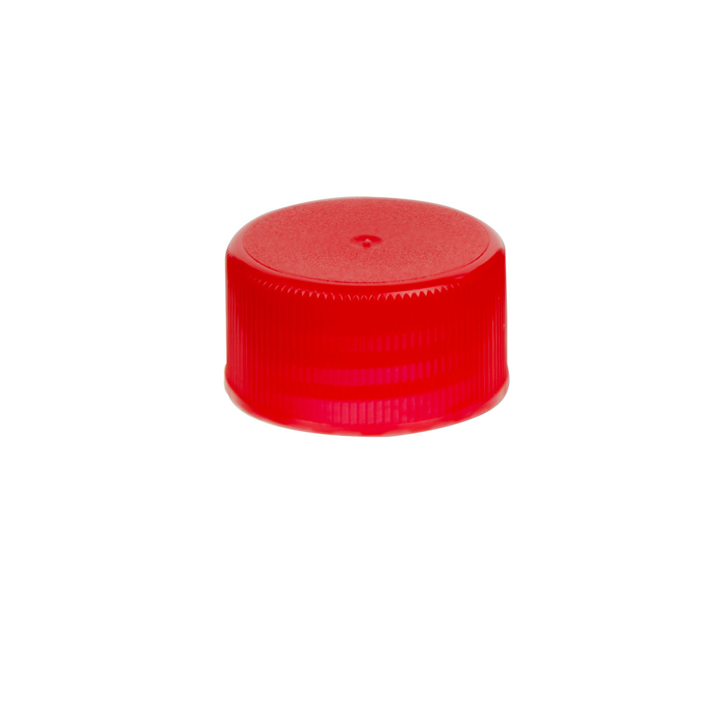 18/410 Red Polypropylene Unlined Ribbed Cap | U.S. Plastic Corp.