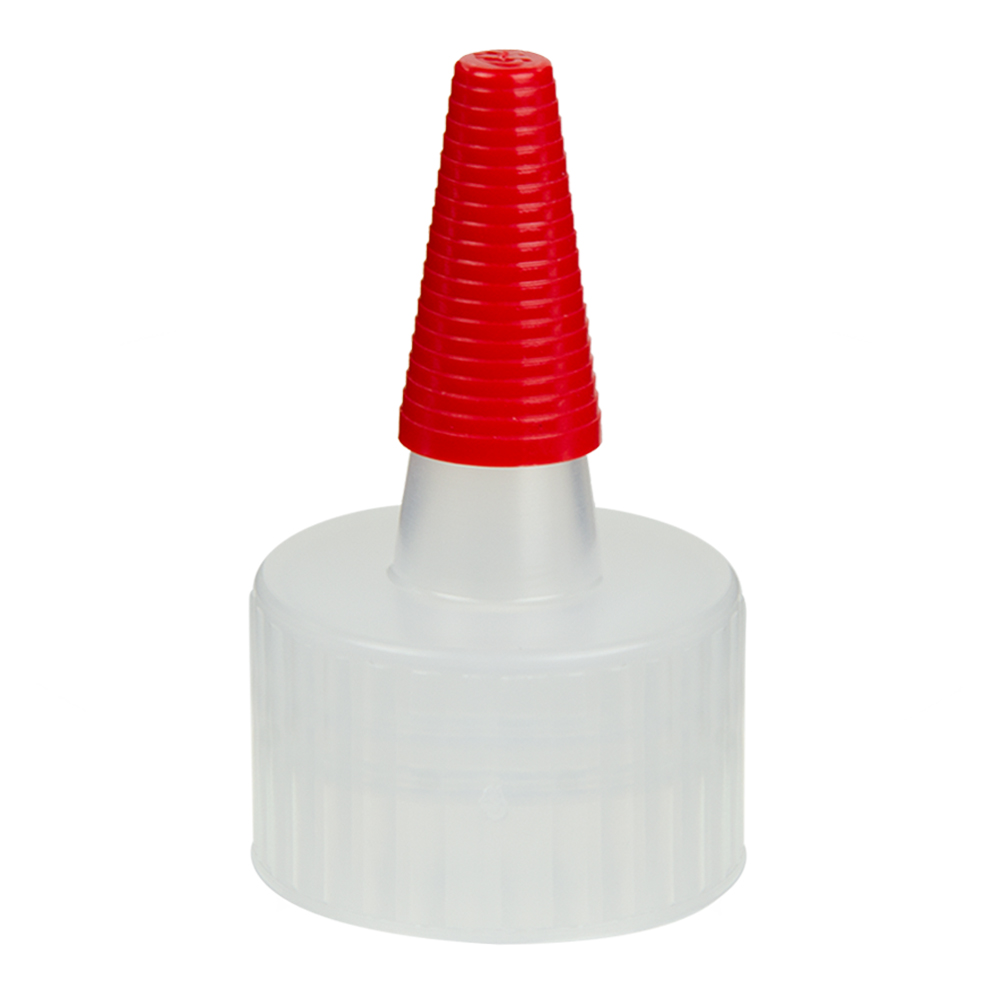 28/410 Natural Yorker Spout Dispensing Cap with Long Red Tip | U.S ...