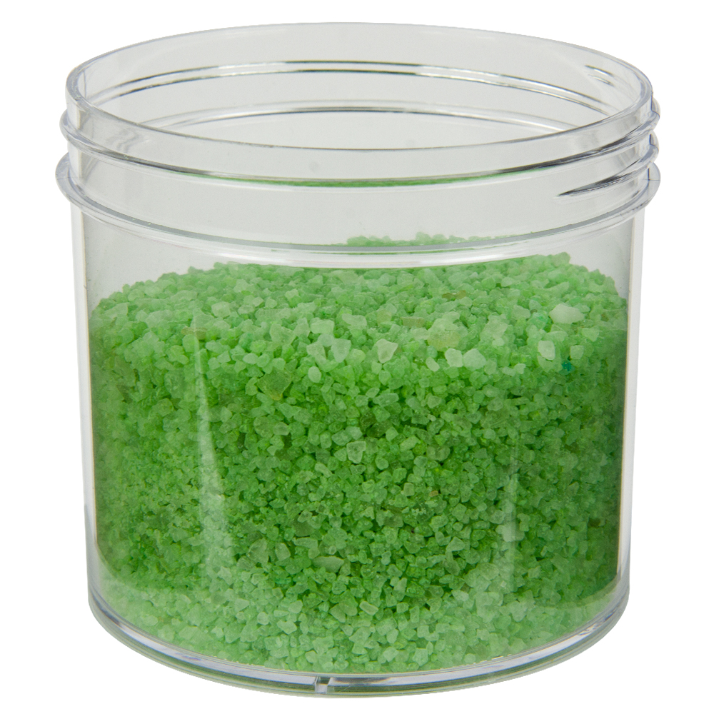 12 oz. Clear Polystyrene Straight-Sided Round Jar with 89/400 Neck (Cap ...