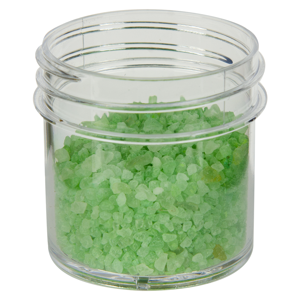 1 oz. Clear Polystyrene Straight-Sided Round Jar with 43/400 Neck (Cap ...