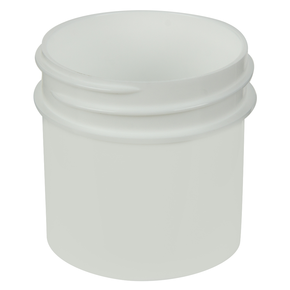 1 oz. White Polypropylene Straight-Sided Round Jar with 43/400 Neck ...