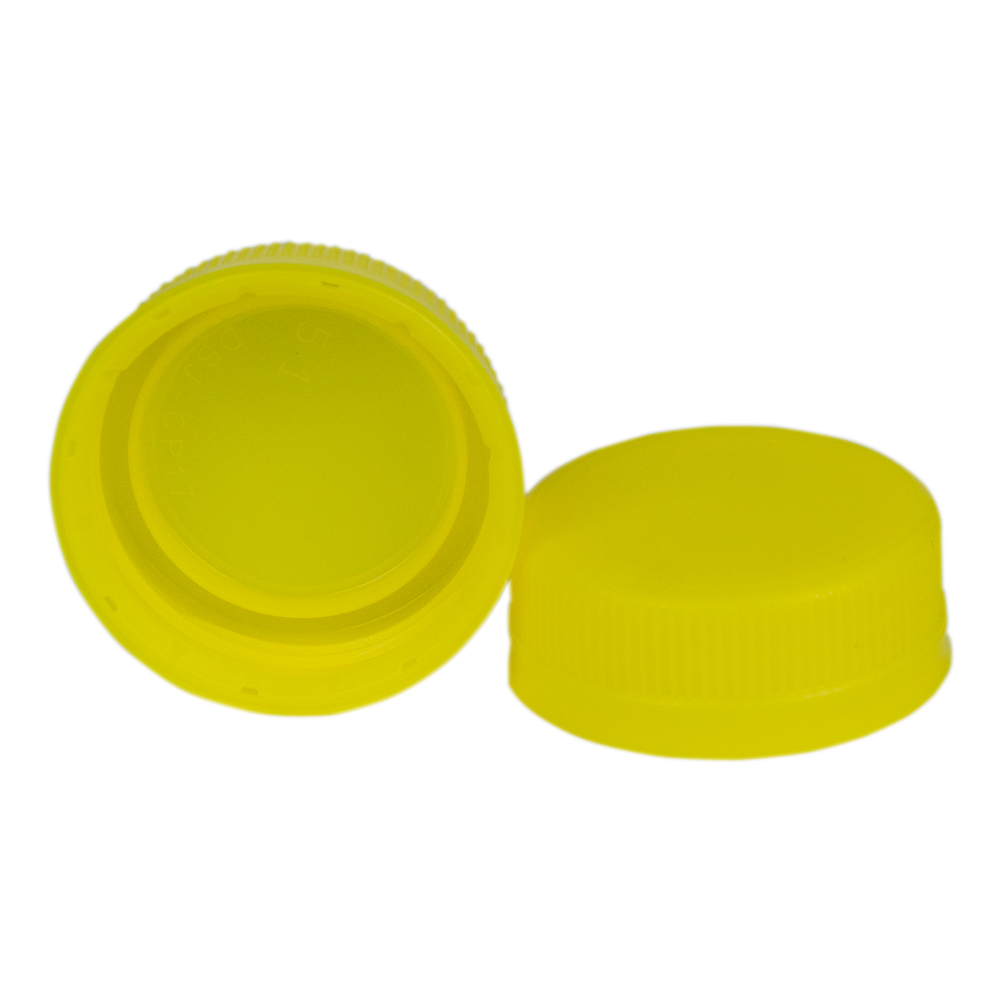 38mm DBJ Yellow HDPE Tamper Evident Screw Cap | U.S. Plastic Corp.