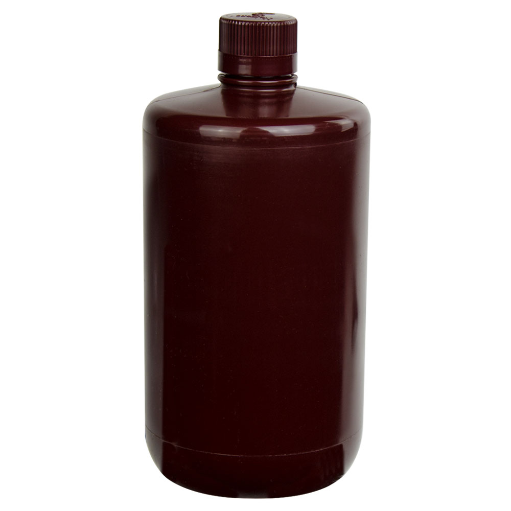 1/2 Gallon/2 Liter Nalgene™ Large Amber PPCO Narrow Mouth Bottle with ...