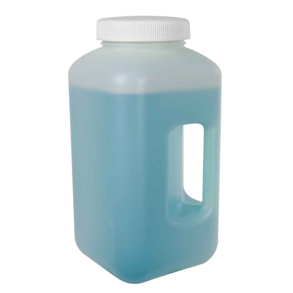 4 Liter Diamond® RealSeal™ HDPE Large Format Square Bottle with 100mm ...