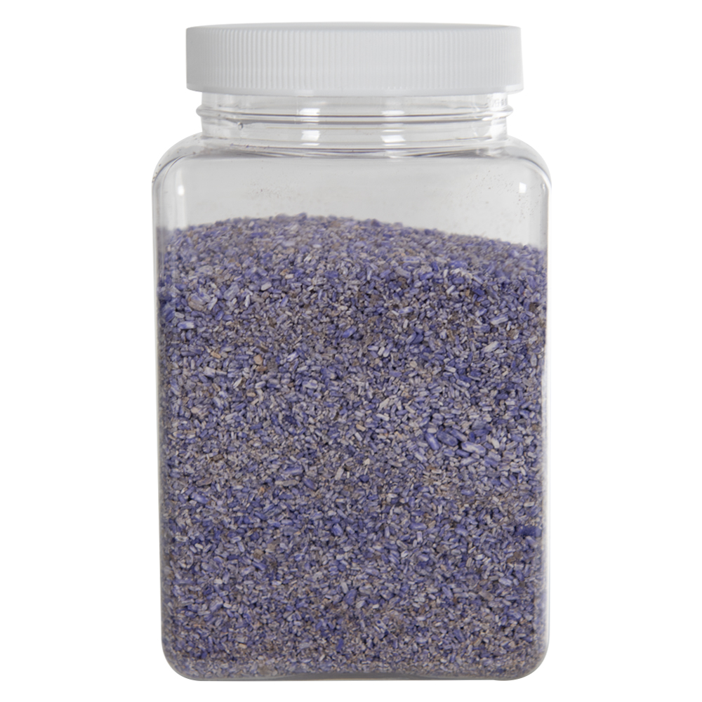 19 oz. Clear PET Square Jar with 63mm White Ribbed Cap with F217 Liner ...