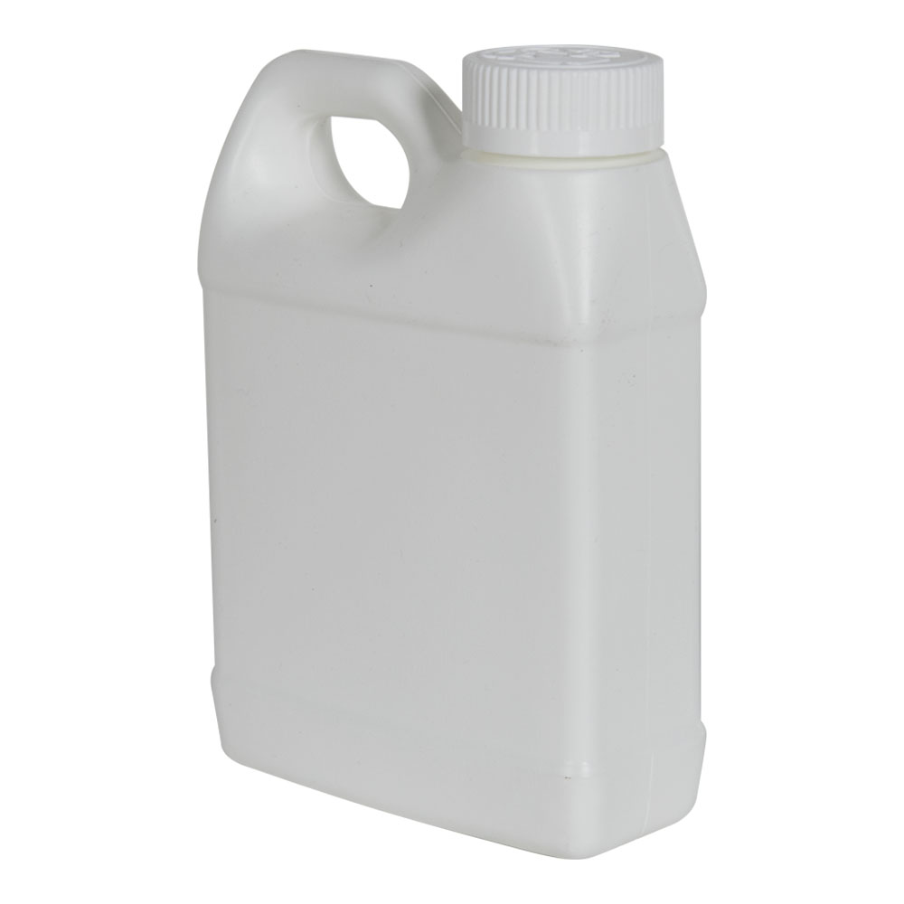 16 oz. White Level 5 Fluorinated HDPE F-Style Jug with 33/400 White ...